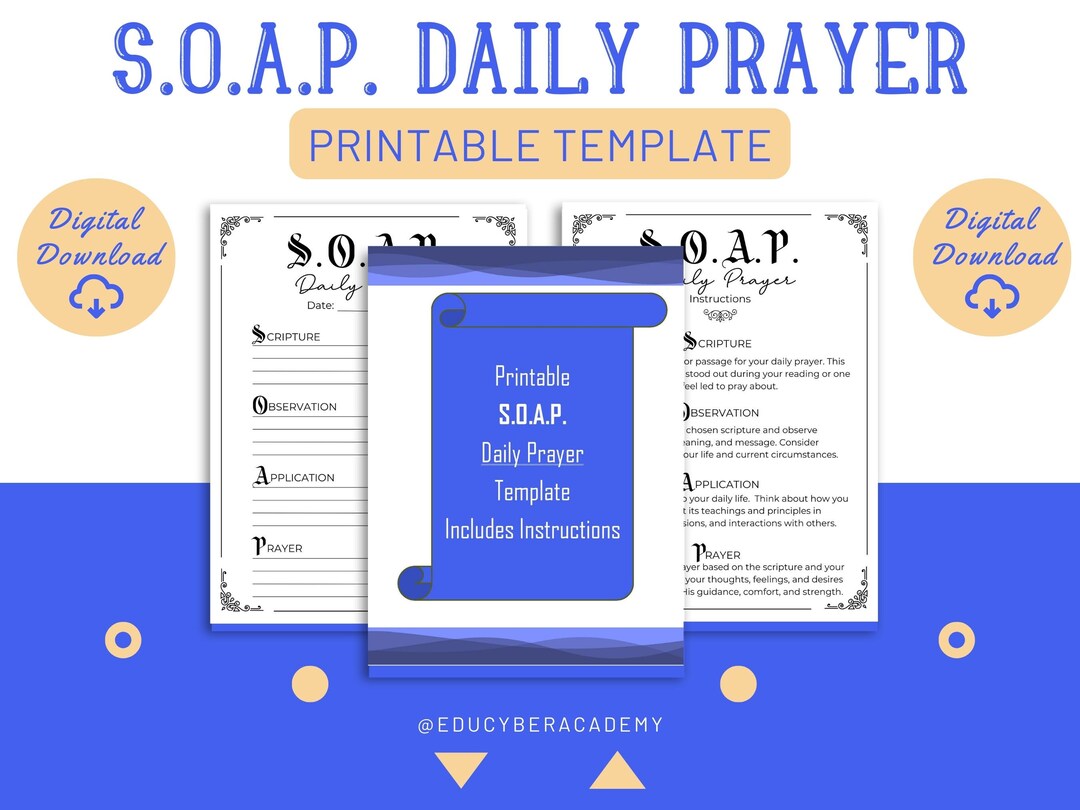 Printable SOAP Daily Prayer Template Bible Reading - Etsy UK