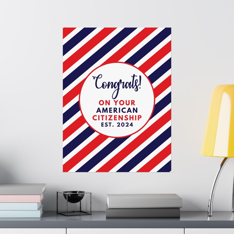 Citizenship Party Decorations Vertical Stripes Poster, Naturalization ...