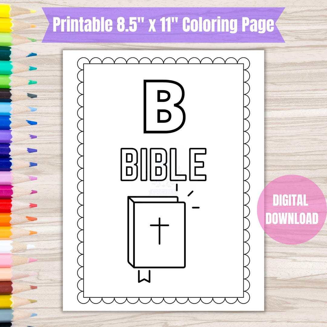 Coloring Page Bible Alphabet Printable PDF - Etsy