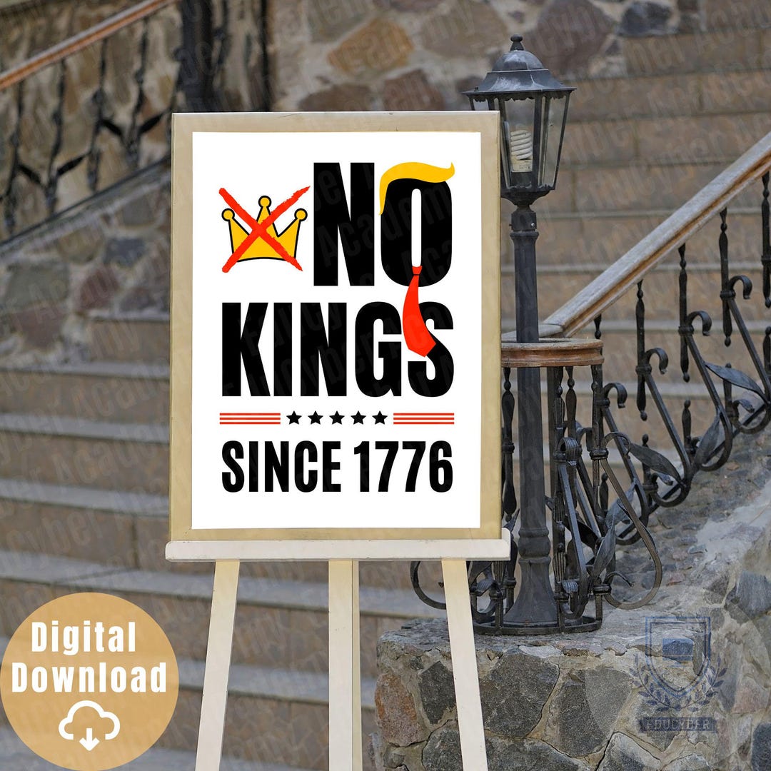 No Kings Since 1776 Protest Poster: Political Rally Sign (PDF Download ...
