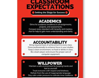 One Rule Classroom Expectations Poster Watercolor Color Splash - Etsy