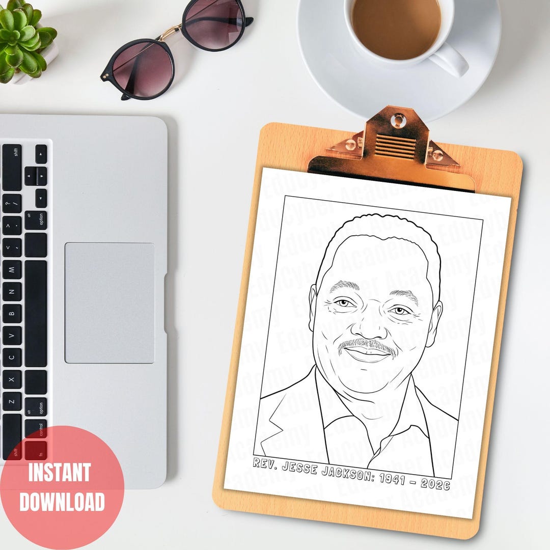 Juneteenth Activity Jesse Jackson Coloring Page | Civil Rights, Black ...