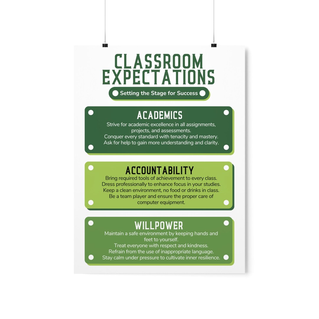 Positive Behavior Visual Guide Classroom Expectations Wall - Etsy