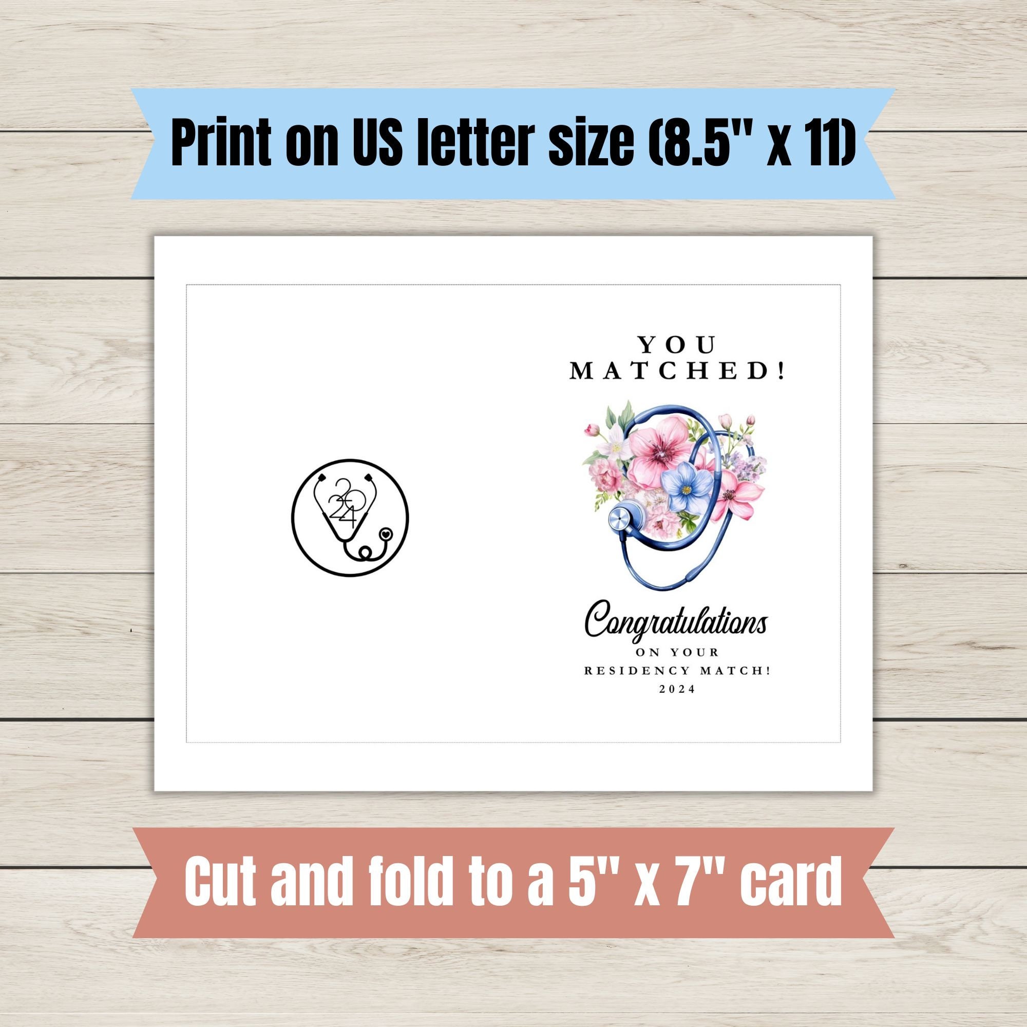 Printable Residency Match Day 2024 Congratulations Greeting Card ...