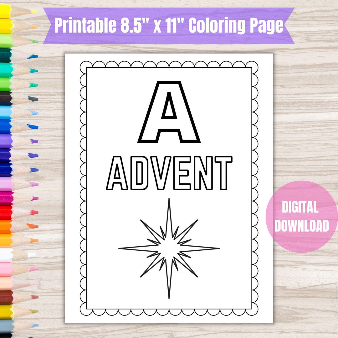 Advent Coloring Sheet Printable PDF Page, Christmas Gift Under 5 - Etsy