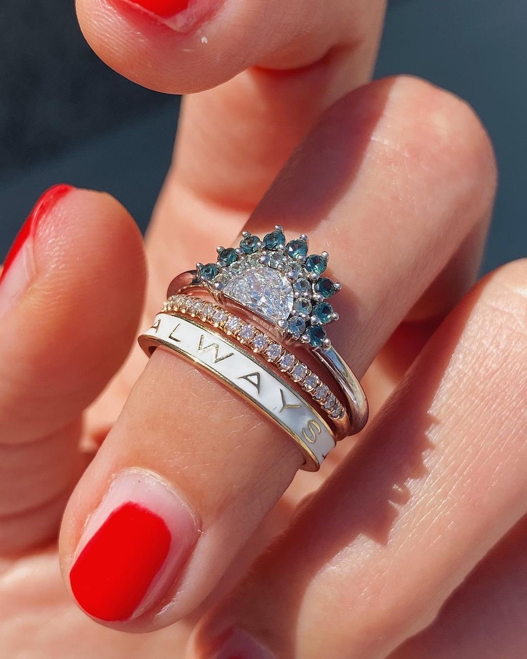 6mm Always Ring in 925 Sterling Silver, Stacking Ring, Enamel Band Ring, Personalized Ring ...