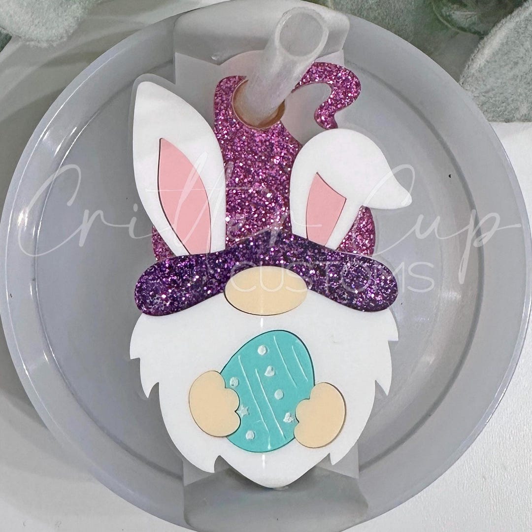 Easter Stanley Topper, 40oz Easter Gnome Stanley Name Plate, Bunny ...