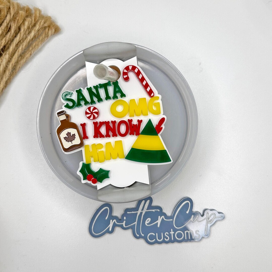 Christmas Stanley Name Plate, 40oz Elf Stanley Name Plate, Holiday Name ...