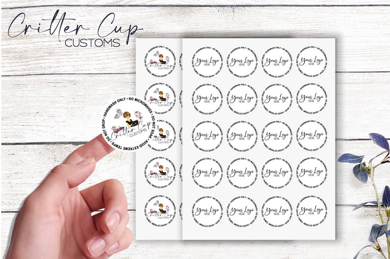 2" White Tumbler Care Stickers, Tumbler Care Label, Custom Tumbler Care ...
