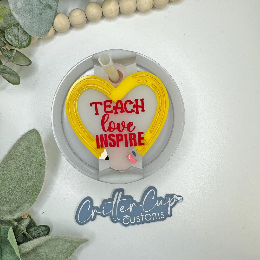 Teacher Stanley Name Plate, 40oz Stanley Name Plate, Teach Love Inspire ...