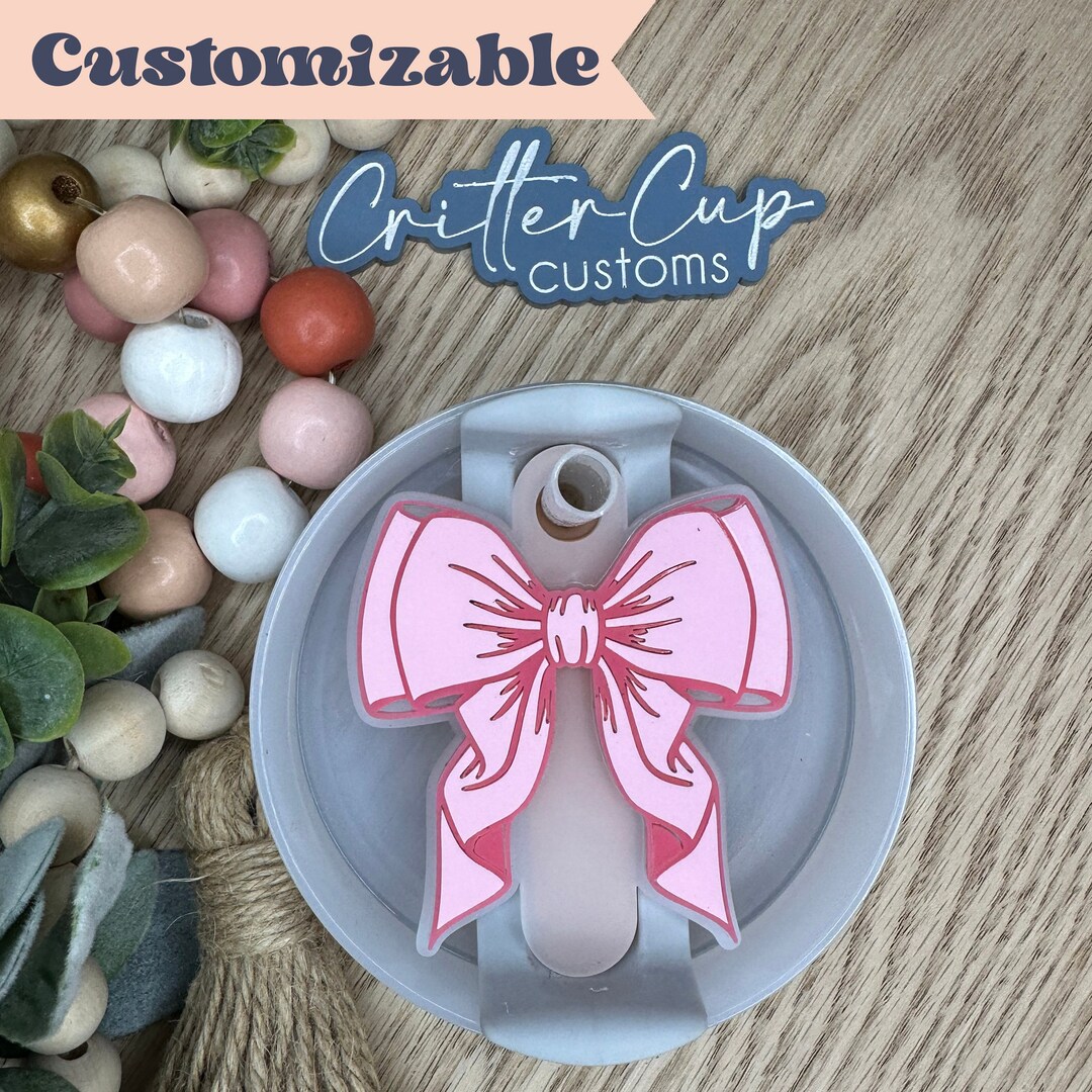 Bow Stanley Lid Name Plate, 40oz Stanley Name Plate, Cute Bow Lid ...