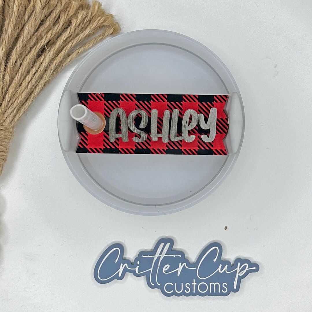 Red Buffalo Plaid Stanley Name Plate, Personalized Name Plate,stanley ...