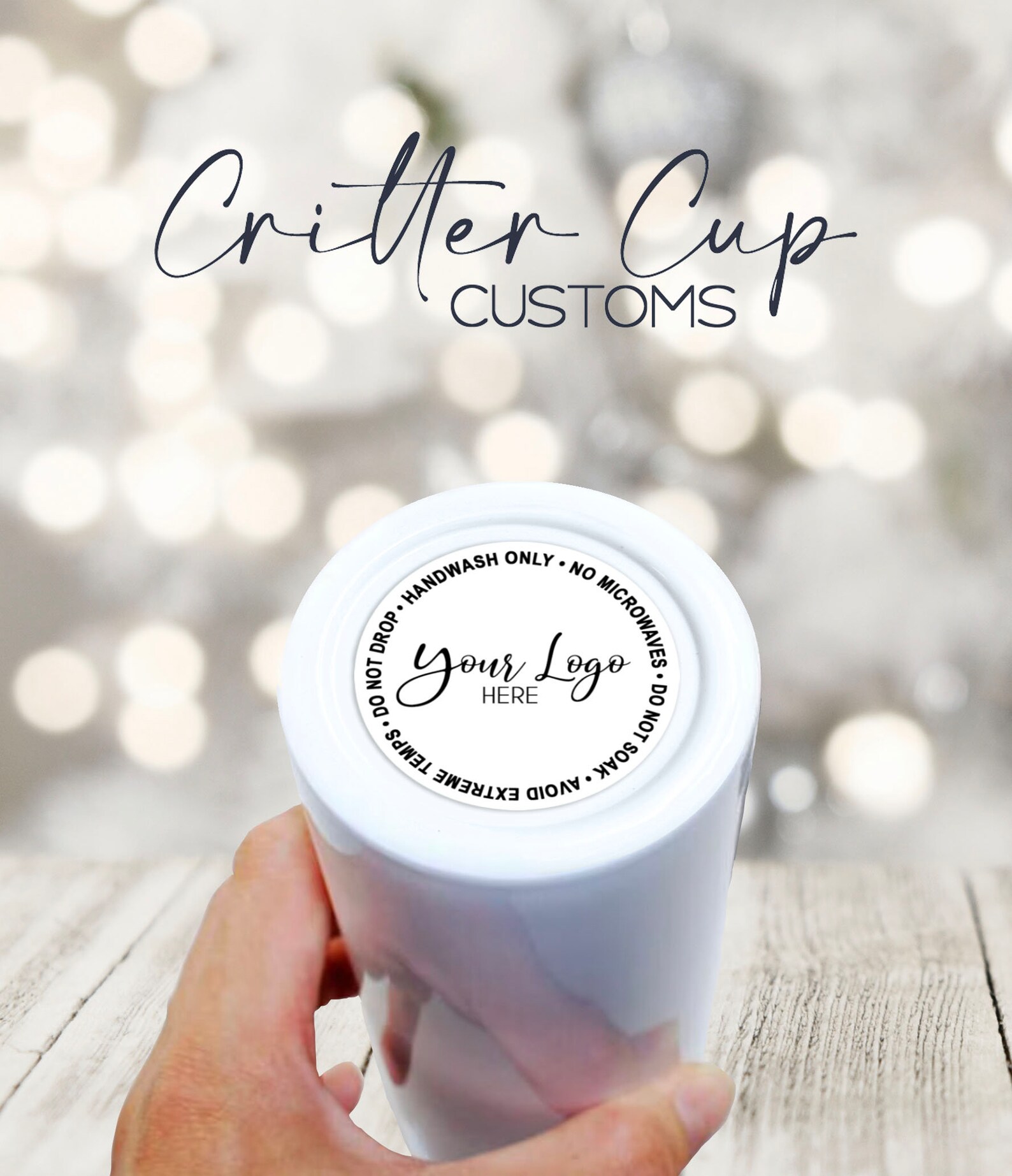 2" White Tumbler Care Stickers, Tumbler Care Label, Custom Tumbler Care ...