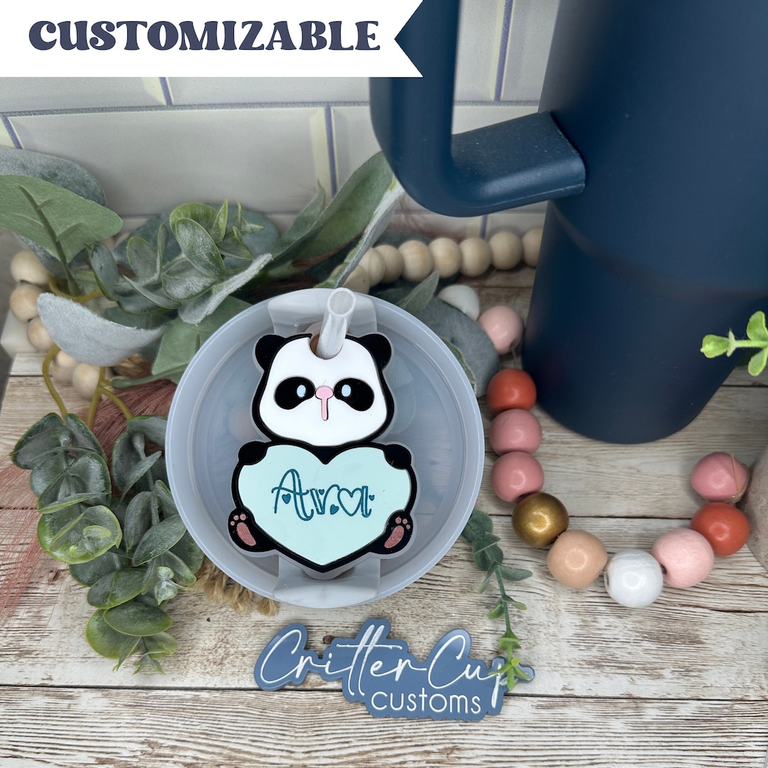 Panda Stanley Tumbler Topper: Custom Name Plate, 40oz Stanley ...