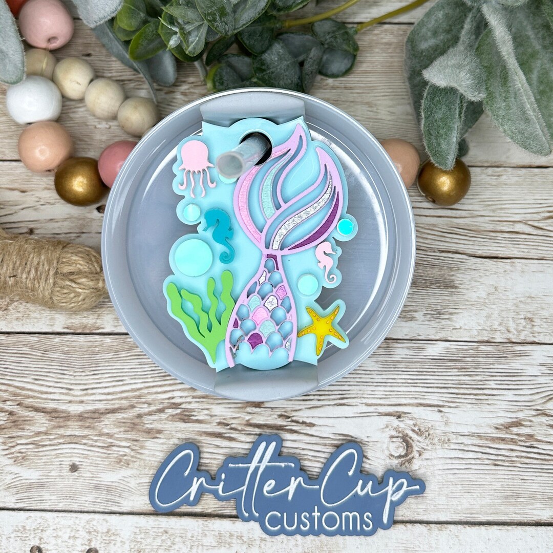 Mermaid Stanley Name Płatę, 40oz Stanley Name Plate, Stanley Lid Topper ...