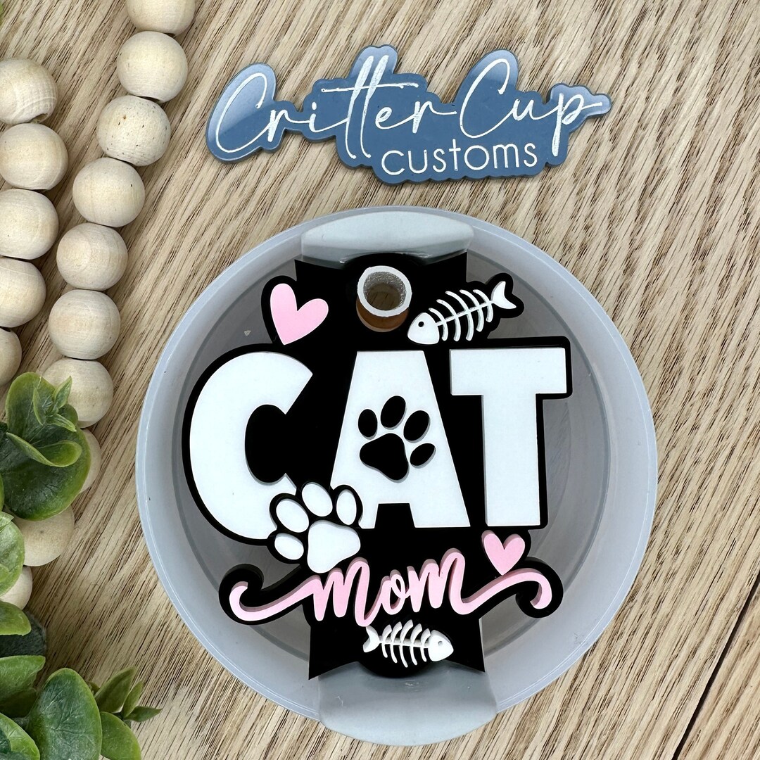 Cat Mom Stanley Name Plate, Cat Mom Cup Topper, Stanley Name Plate ...