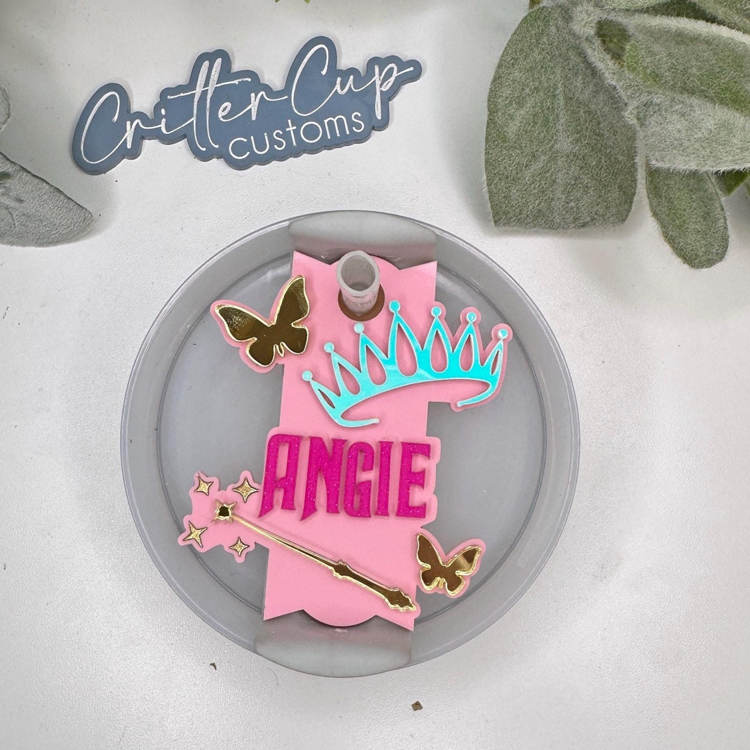 Wicked Stanley Name Plate, 40oz Glinda Name Plate, Pink and Gold Name ...