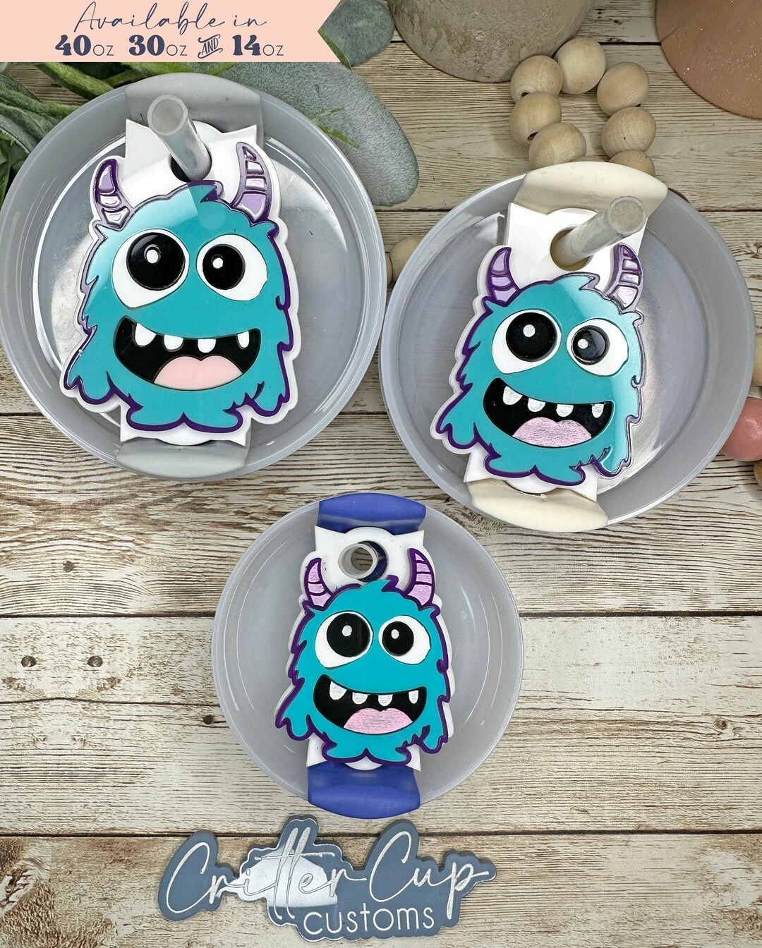 Monster Stanley Lid Topper, Monster Stanley Name Plate, Stanley Lid ...