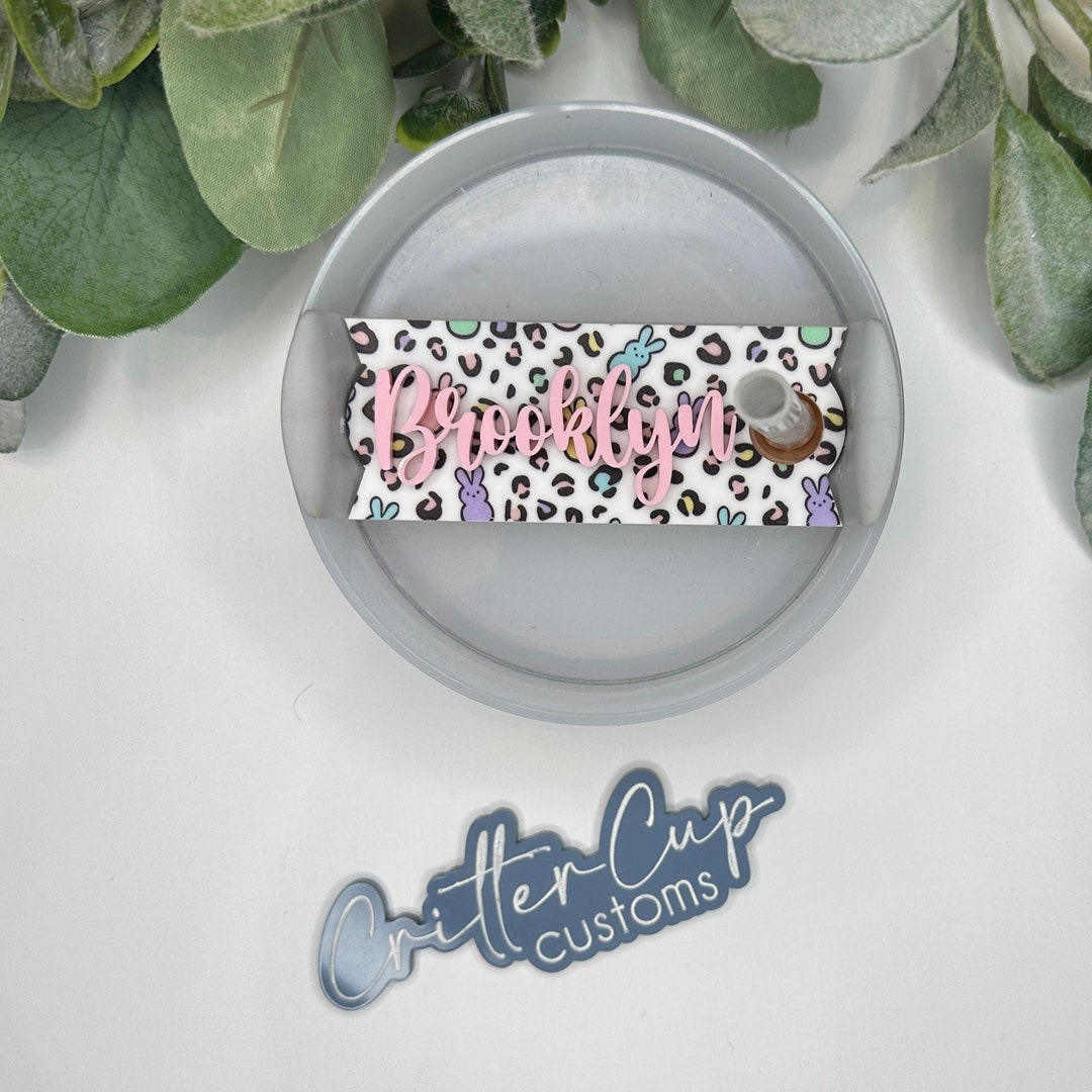 Easter Stanley Name Plate, Leopard Bunny Stanley Name Plate, Stanley ...