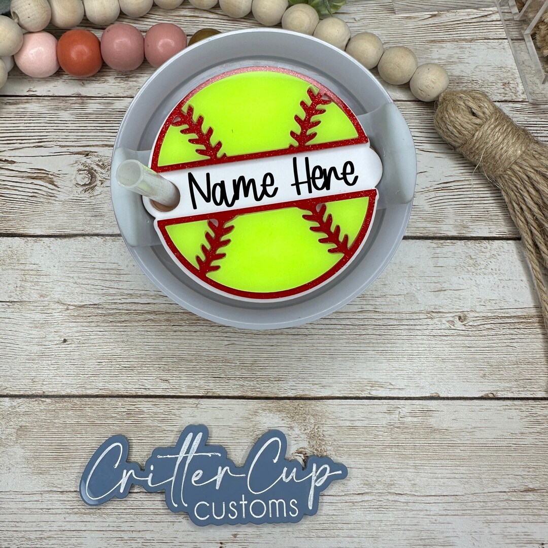 Softball Stanley Topper, Stanley Lid Topper, Softball Name Plate ...
