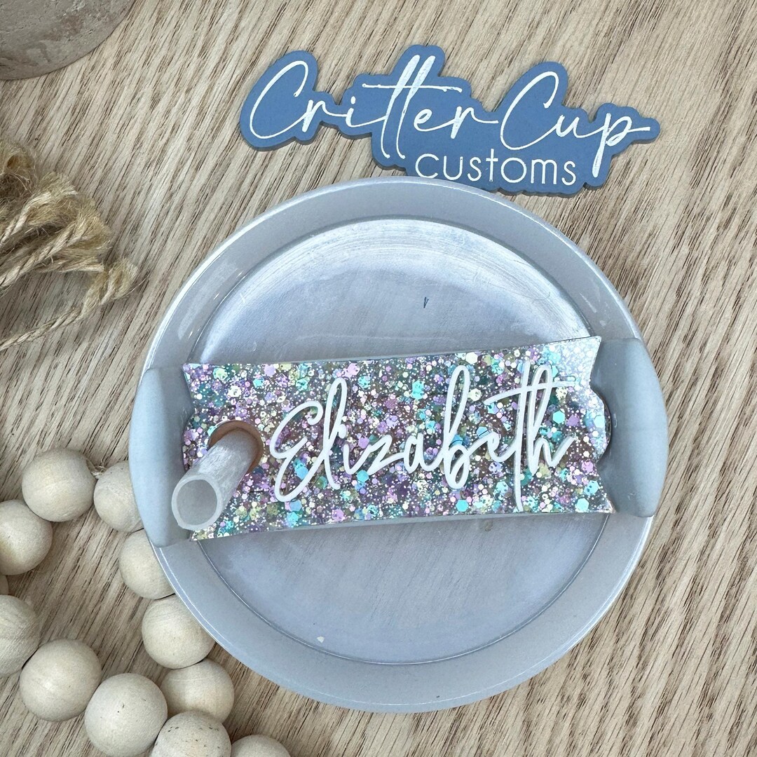 Pastel Glitter Stanley Name Plate, Personalized Name Plate, Stanley ...
