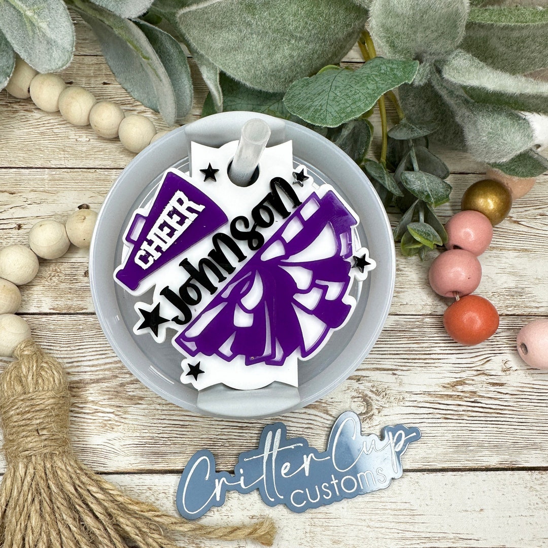 Cheer Stanley Lid Name Plate, 40oz Stanley Name Plate, Cheer Lid Topper ...