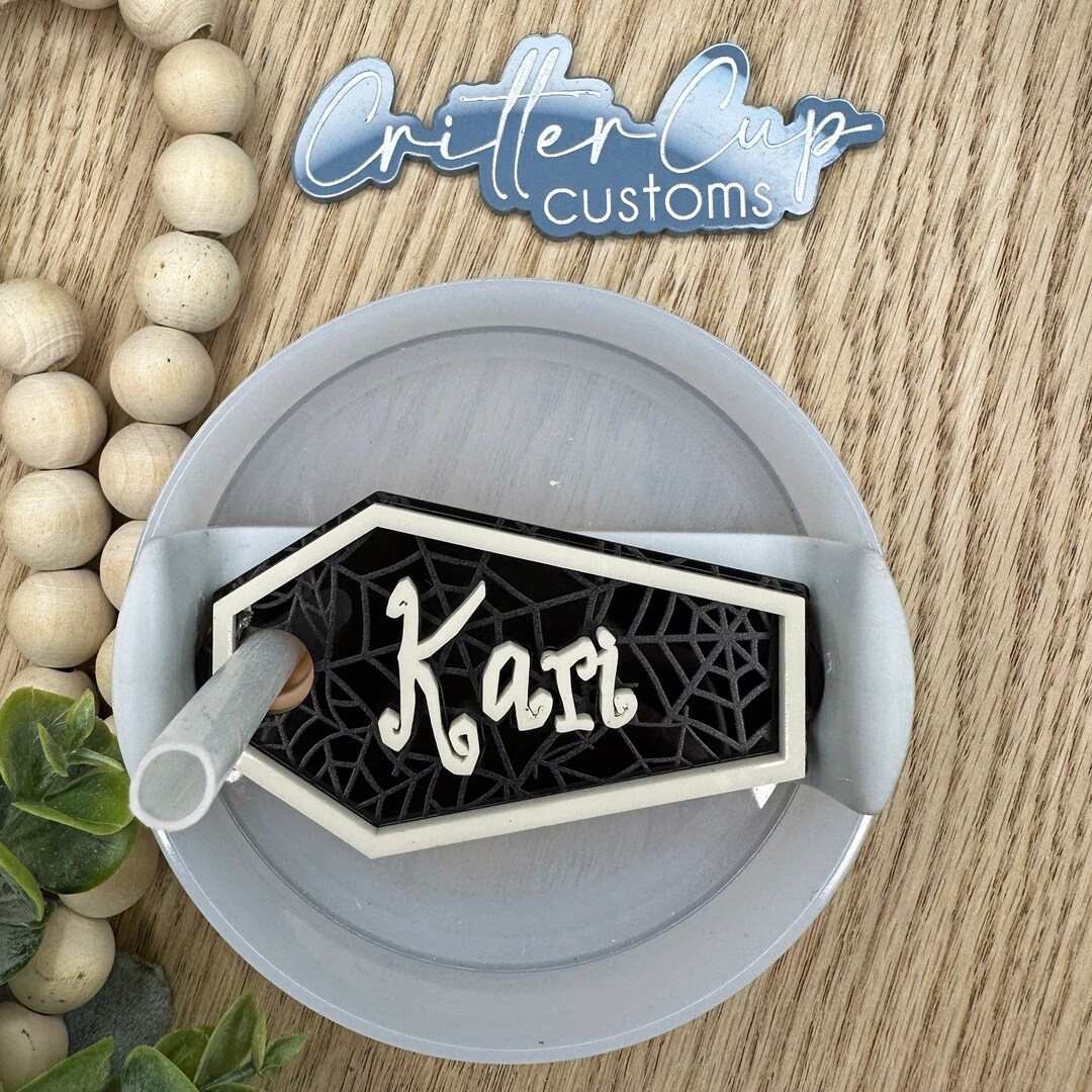 Halloween Stanley Name Plate, 40oz Coffin Name Plate, Tumbler Name Tag ...
