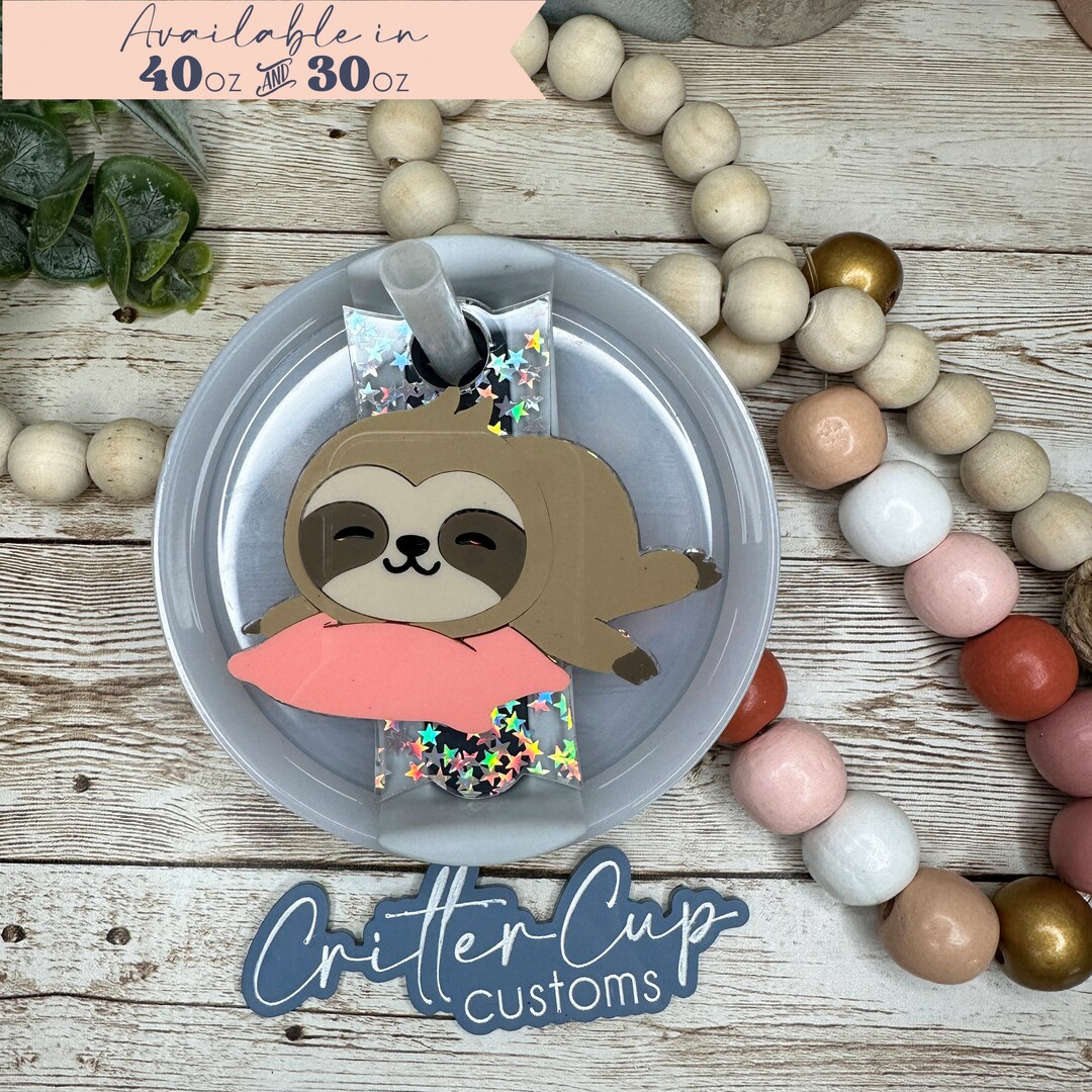 Sloth Stanley Name Plate, Sleepy Sloth Name Plate, 40oz Stanley Name ...