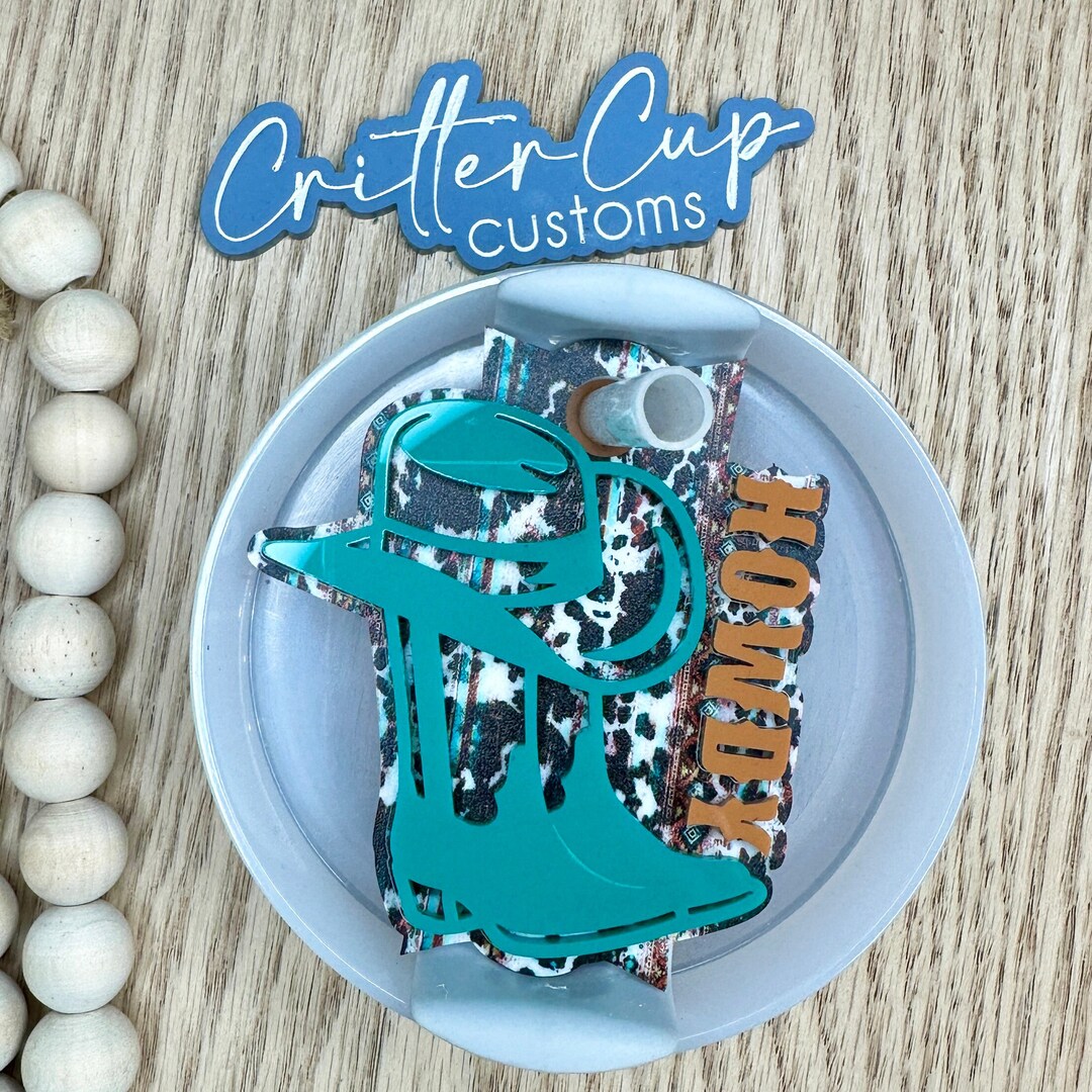 40oz Western Stanley Topper, Personalized Country Stanley Name Plate ...