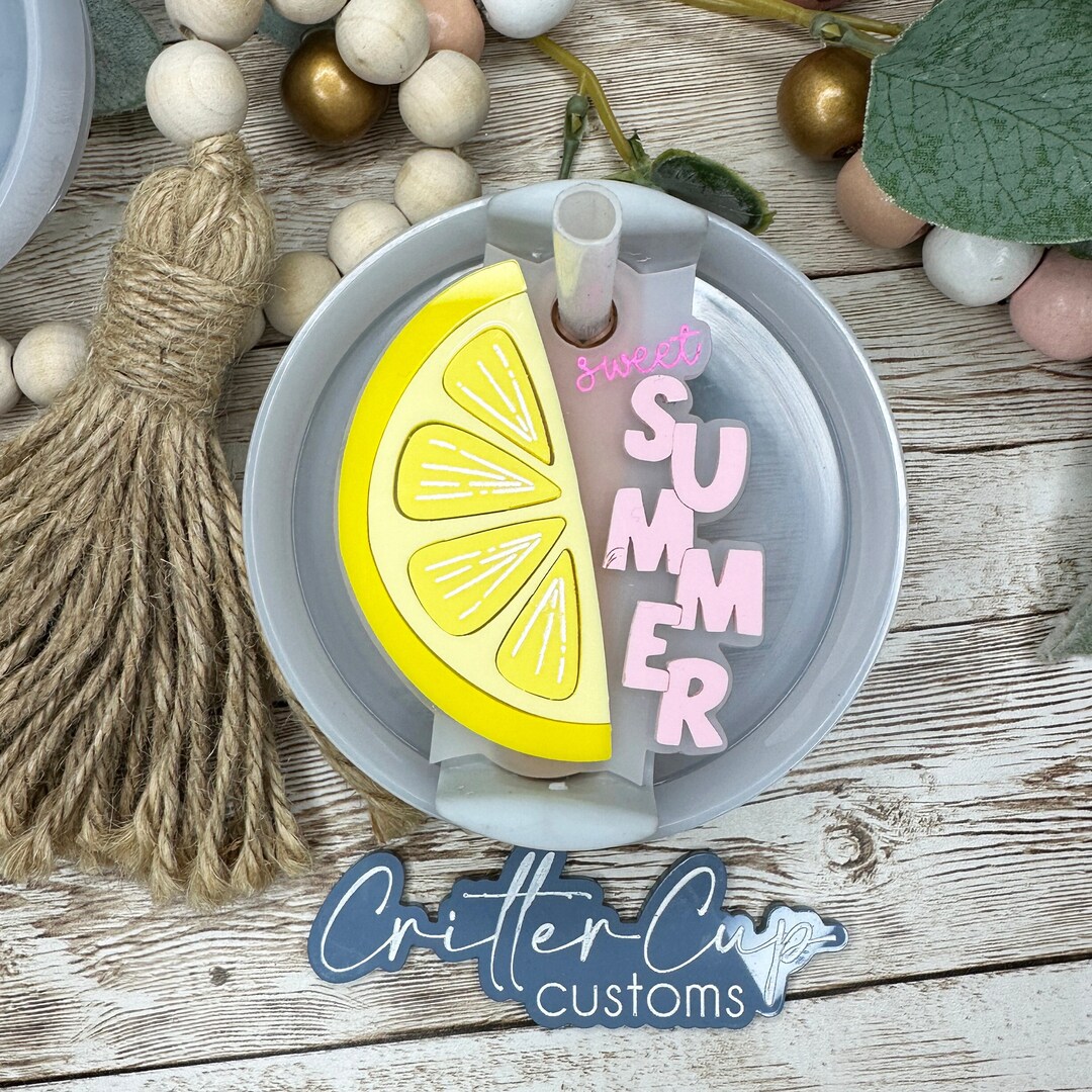 Lemon Stanley Name Plate, Sweet Summer Stanley Tumbler Topper, Lemon ...