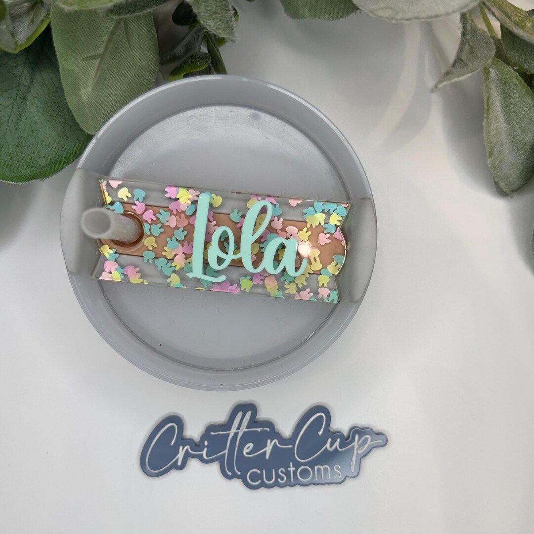 Easter Stanley Name Plate, Bunny Confetti Stanley Name Plate, Stanley ...