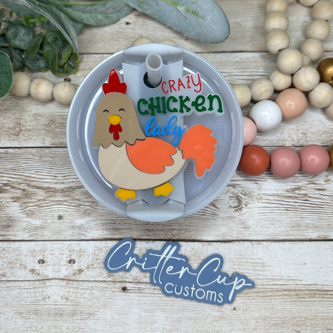 Chicken Stanley Name Plate, Chicken Lady Lid Topper, 40oz Name Plate ...
