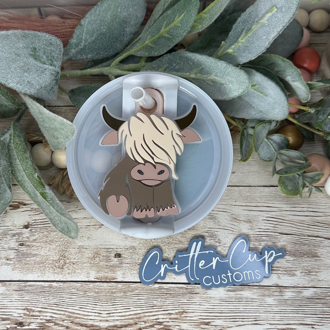 Highland Cow Stanley Lid Topper, Cow Lid Topper, 40oz Stanley Tumbler ...