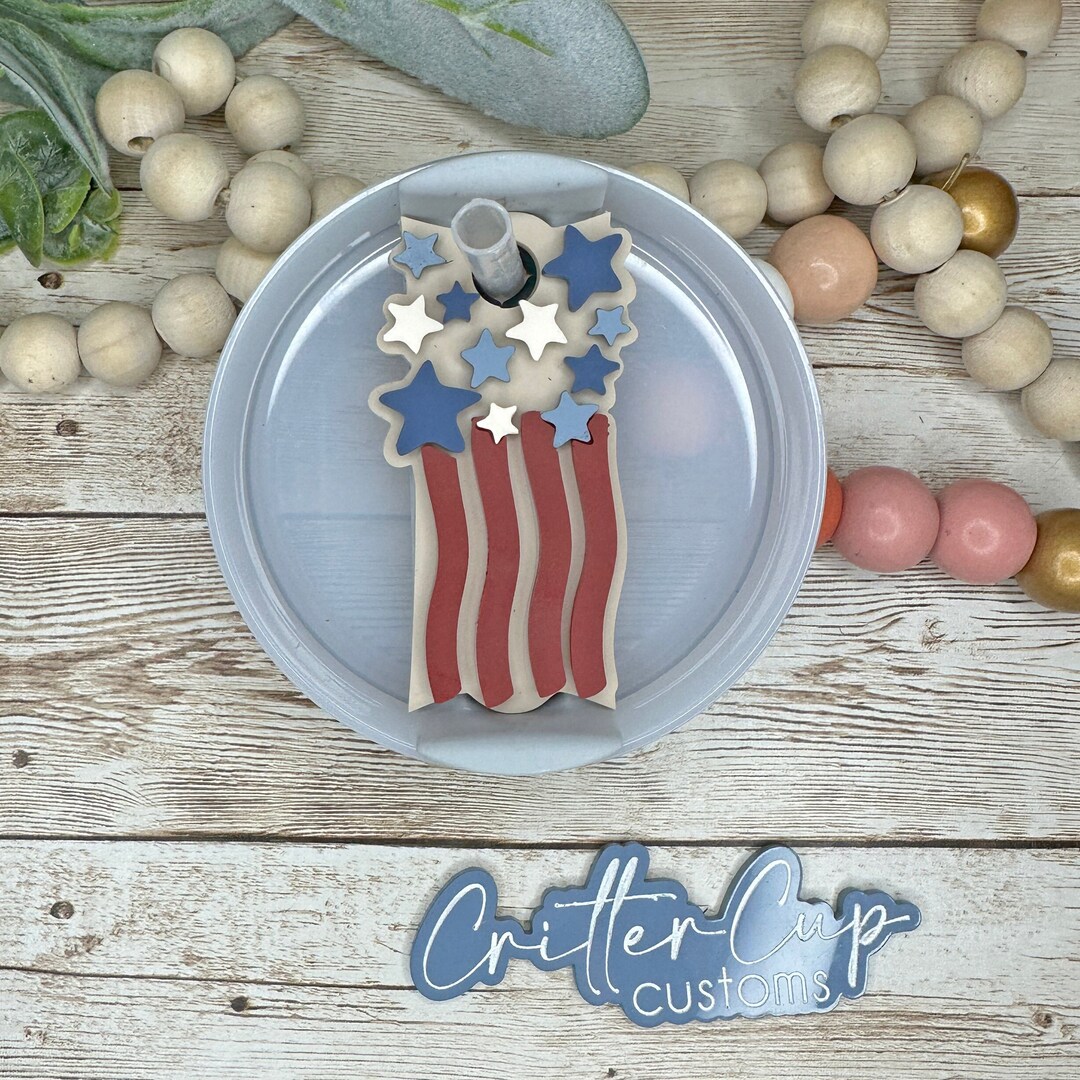 Flag Stanley Name Plate, 40oz Name Plate, 4th of July Name Plate ...