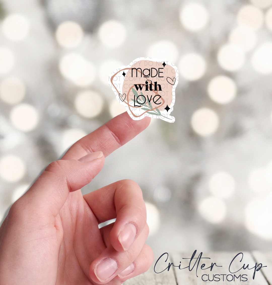Made With Love Sticker, Boho Just for You Sticker, Packaging, Small ...