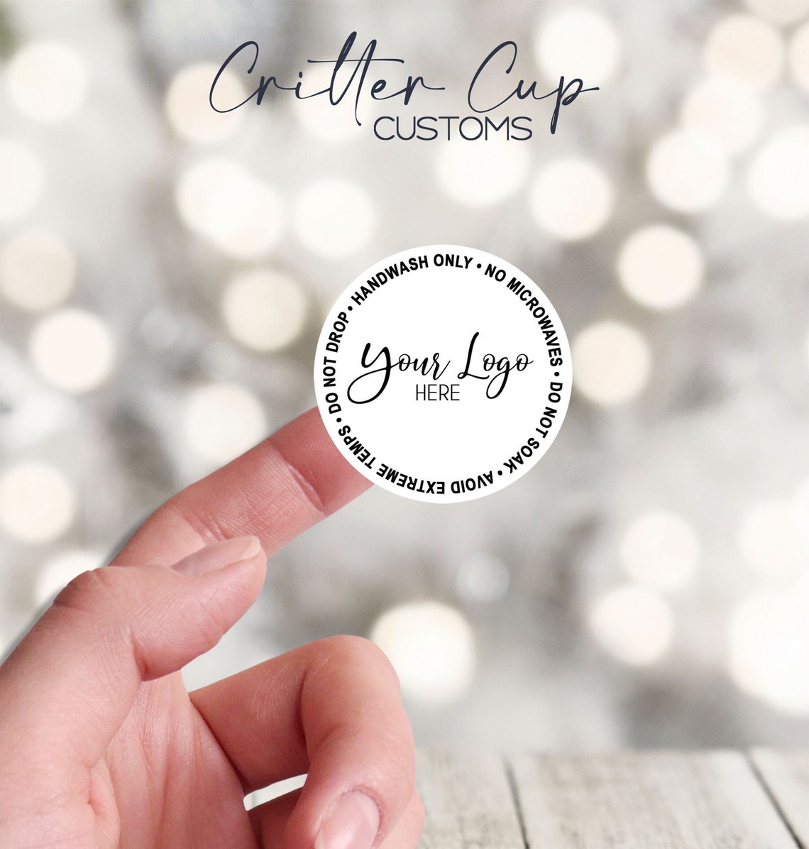 2" White Tumbler Care Stickers, Tumbler Care Label, Custom Tumbler Care ...
