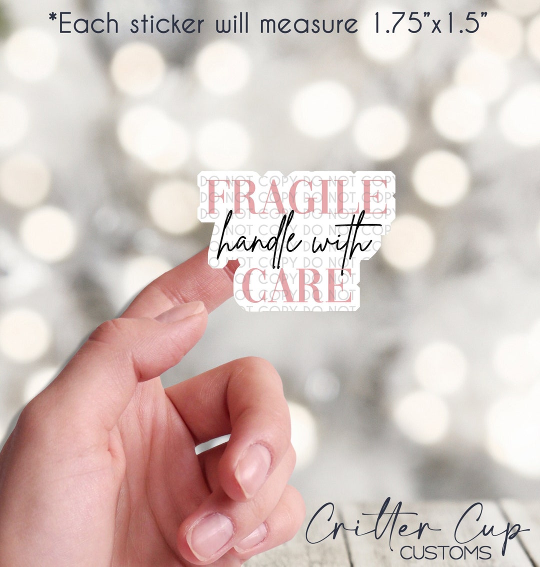 Fragile Handle With Care Sticker, Pink Packaging Sticker, Packaging ...