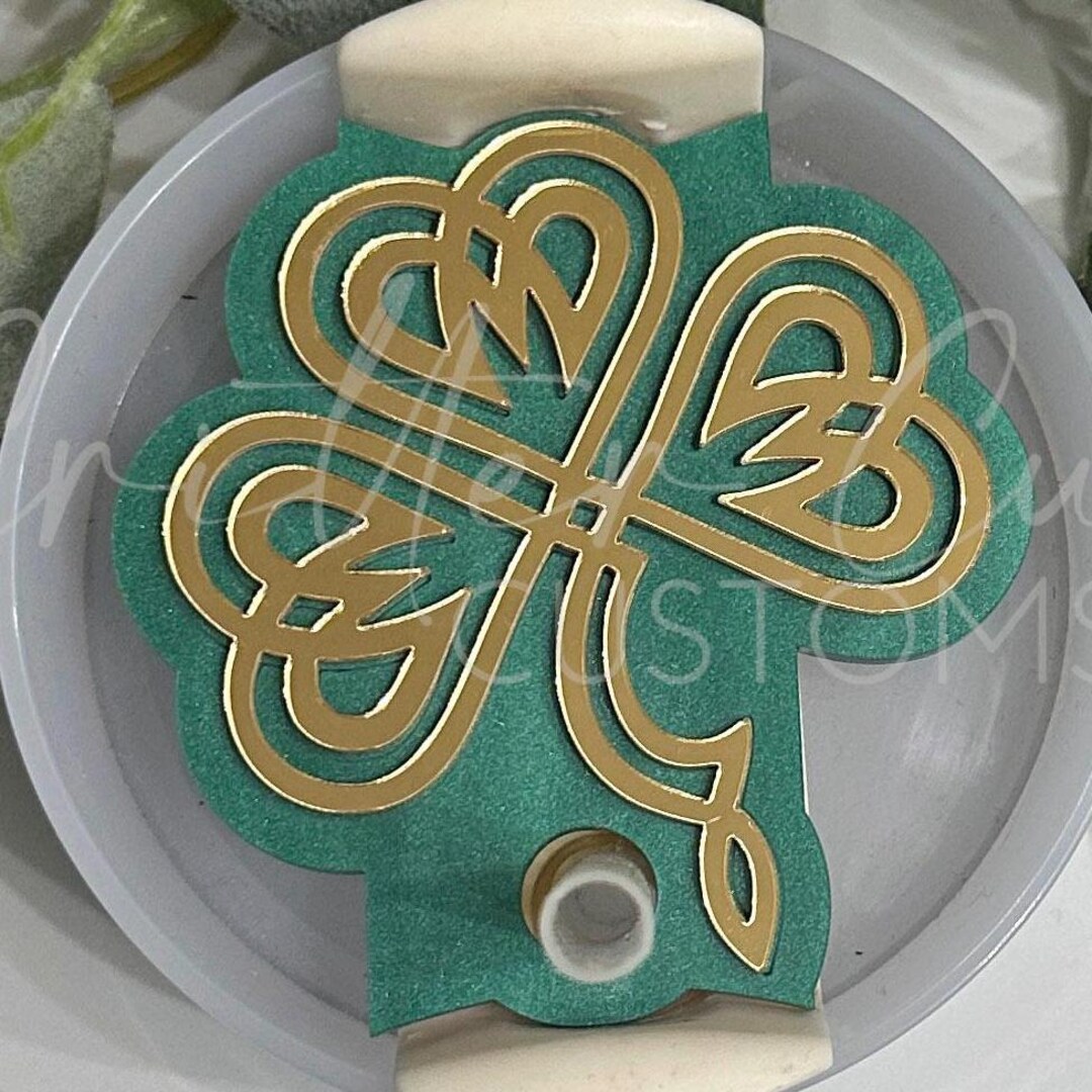 St. Patrick's Day Stanley Name Plate, Celtic Shamrock Stanley Topper ...