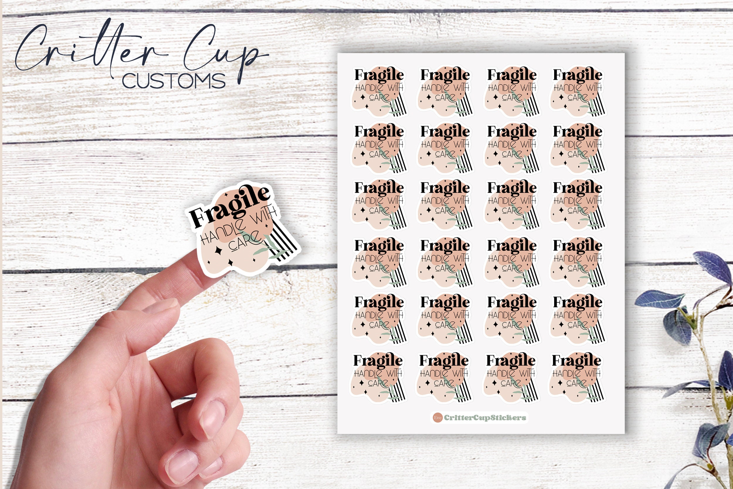 Fragile Sticker, Boho Fragile Sticker, Packaging, Small Business ...
