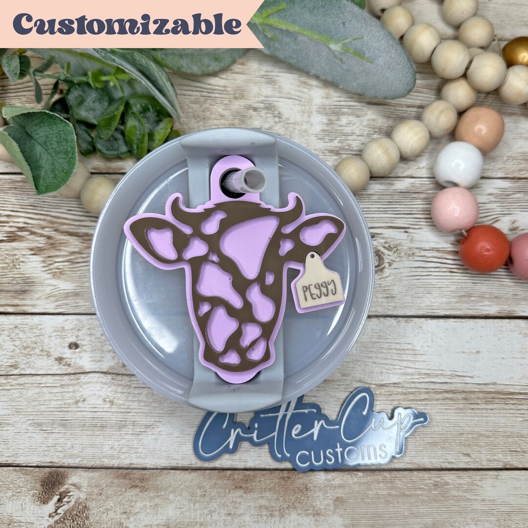 Cow Stanley Lid Name Plate, 40oz Stanley Name Plate, Personalized Cow ...