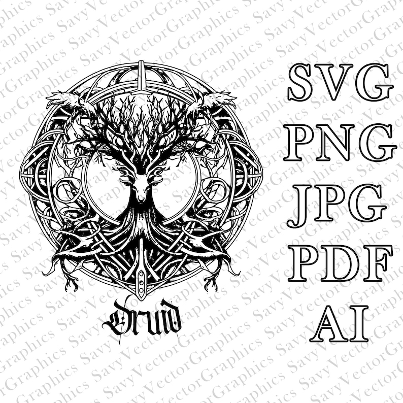 Druid Emblem SVG, D&D, Fantasy, Cut File Cricut, Xtool, Laser, Dungeons ...