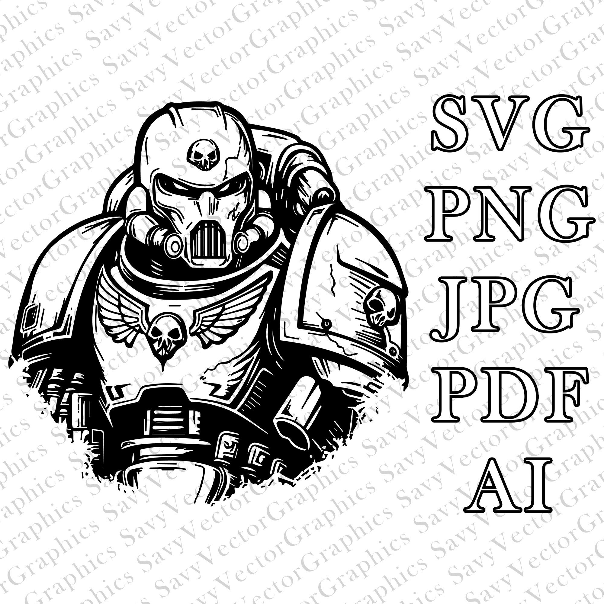 Space Marine SVG Warhammer SVG Space Marine Scifi Cut File - Etsy UK