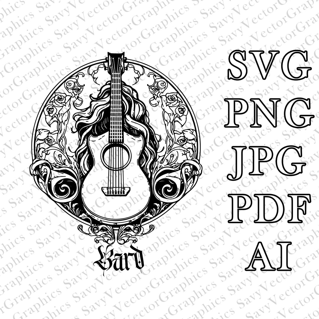 Bard Emblem SVG, D&D, Fantasy, Cut File Cricut, Xtool, Laser, Dungeons ...