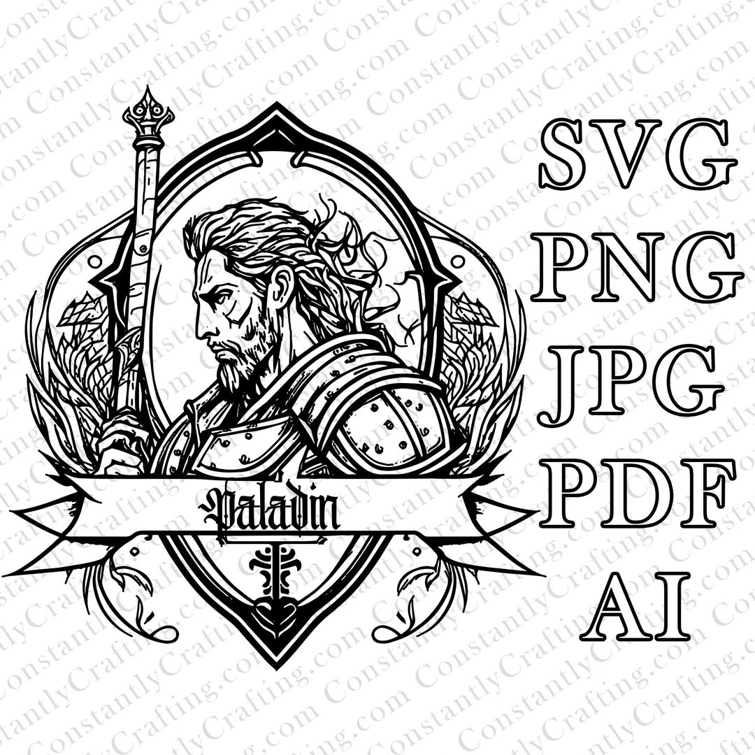 Paladin Male, Paladin SVG, SVG, D&D, Fantasy, Cut File Cricut, Xtool ...