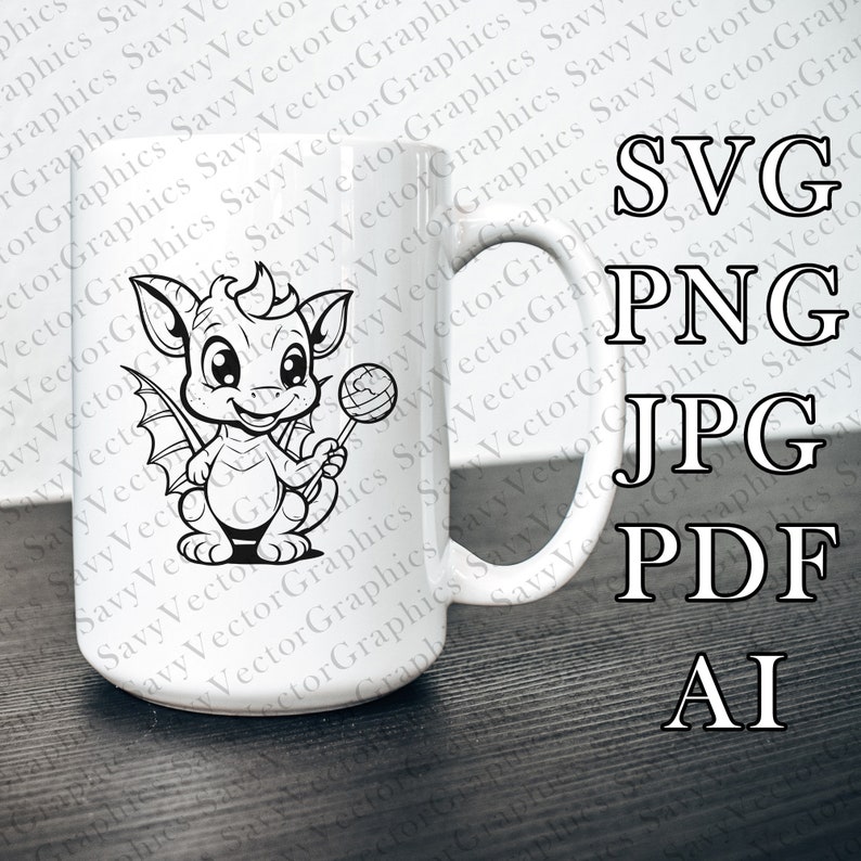 Food Dragon Lollipop SVG Cute Dragon SVG Fantasy Cut File - Etsy