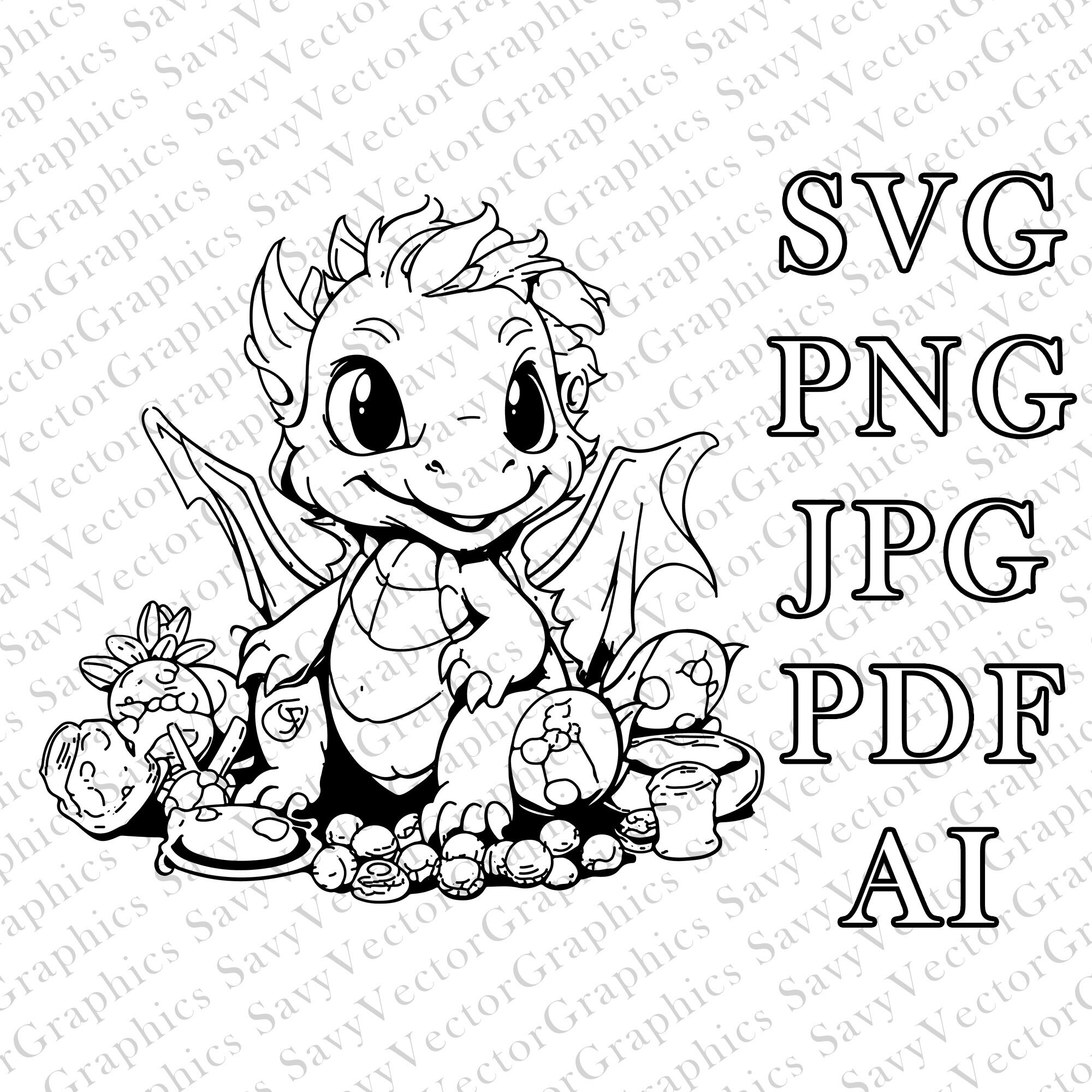 Food Dragon Candy SVG, Cute Dragon SVG, Fantasy, Cut File Cricut, Xtool ...