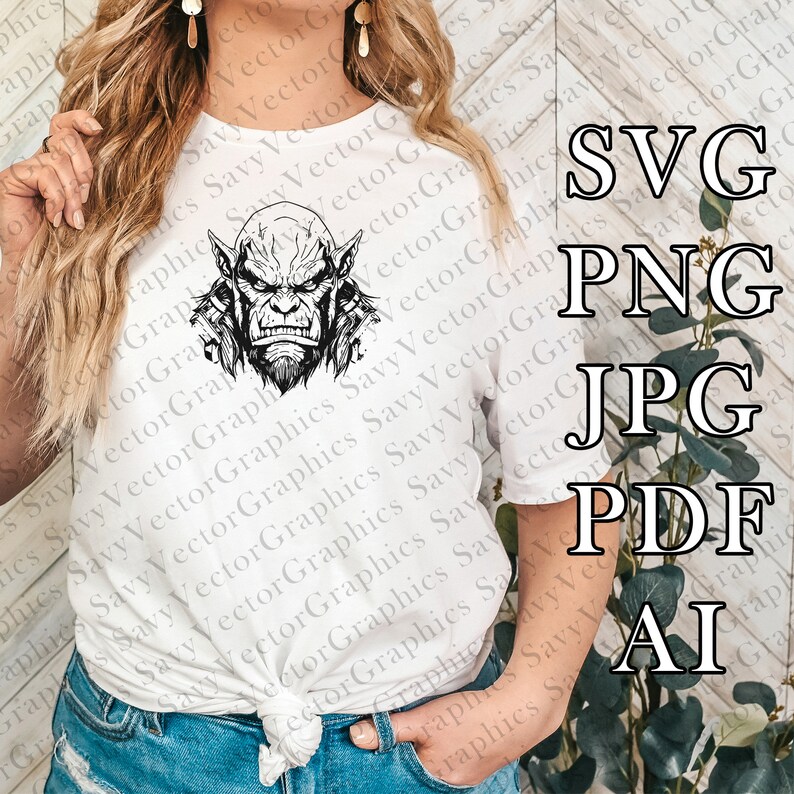 Orgrim SVG, World of Warcraft SVG, Orc SVG, Cut File Cricut, File for ...