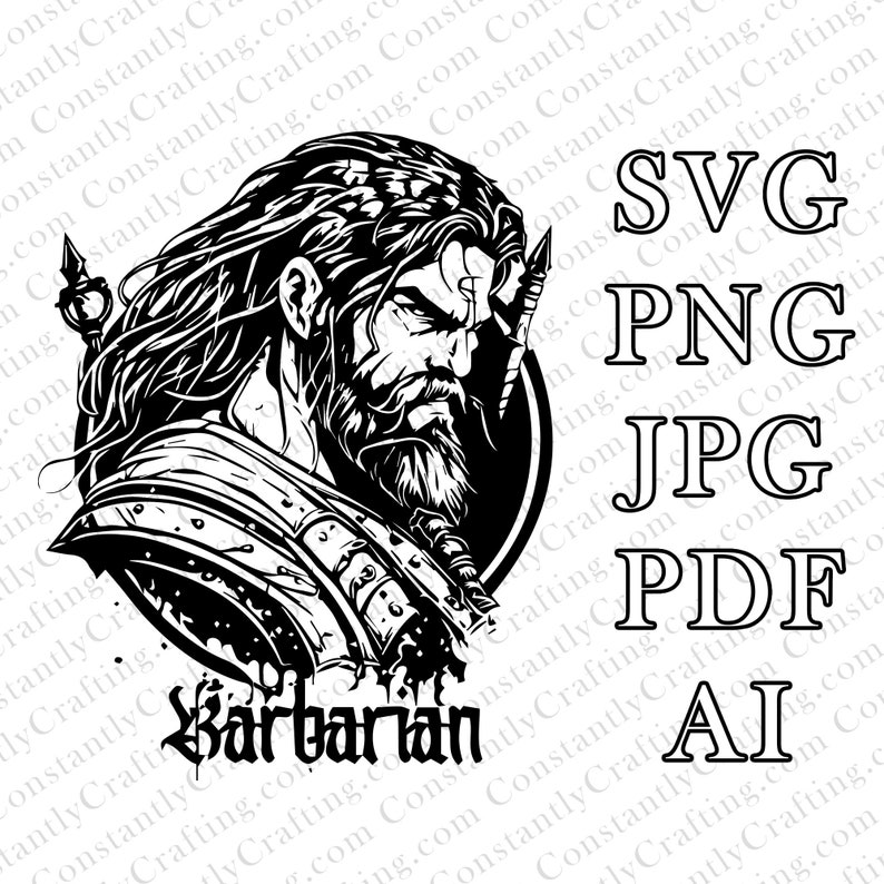 Barbarian SVG D&D Fantasy Cut File Cricut Xtool Laser - Etsy
