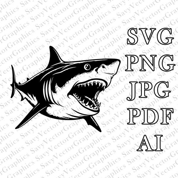 Megalodon Svg - Etsy