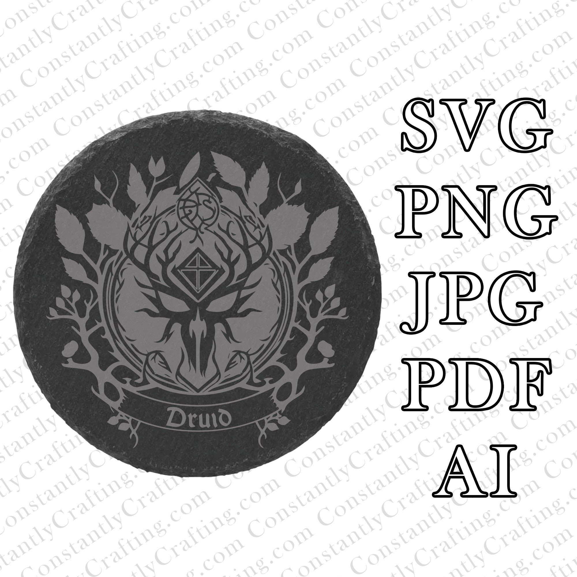 Druid Emblem SVG D&D Fantasy Cut File Cricut Xtool Laser - Etsy